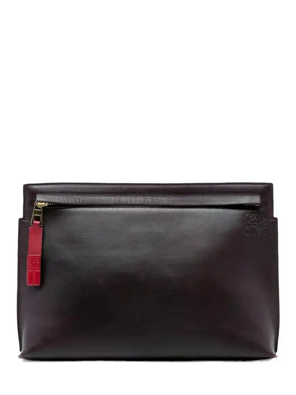 Loewe 2017 Bicolor Leather Anagram T Pouch - Red