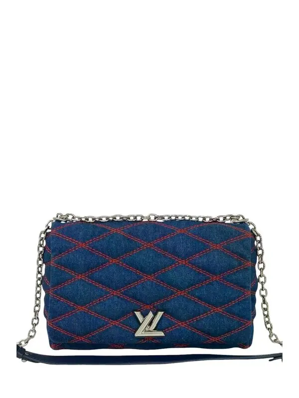 LOUIS VUITTON 2016 Malletage Denim Go 14 Mm Crossbody Bag - Blue