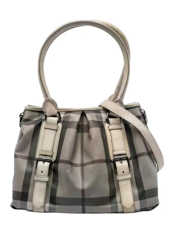 Burberry Small Smoke Check Northfield Satchel - White