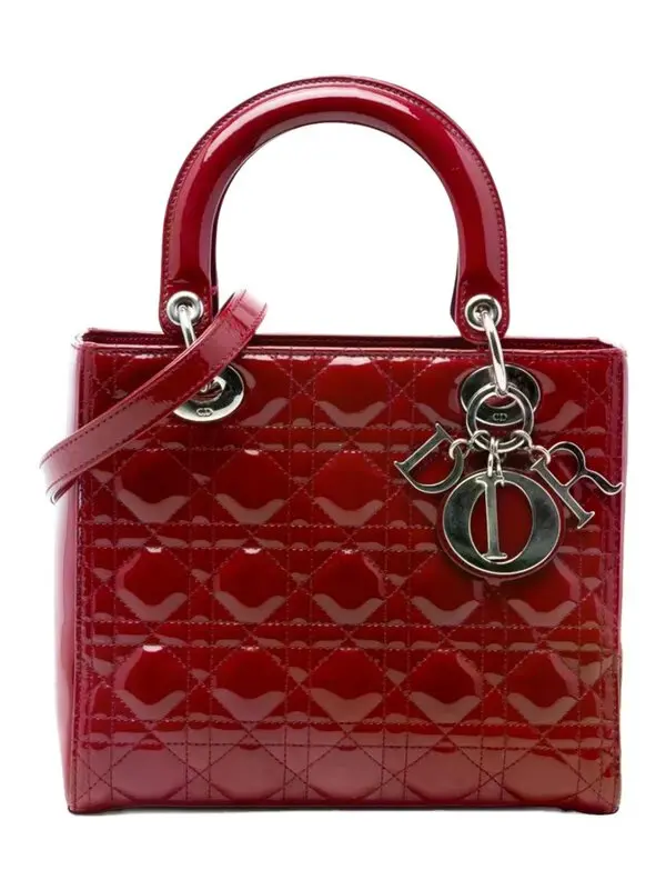 Dior 2013 Medium Cannage Lady Satchel - Red