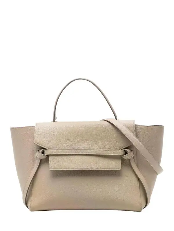 Celine 2017 Mini Grained Calfskin Belt Satchel - Neutrals