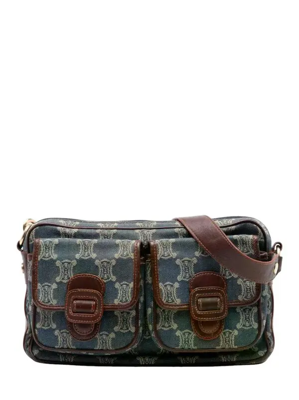Celine 20th Century Macadam Denim Crossbody Bag - Blue