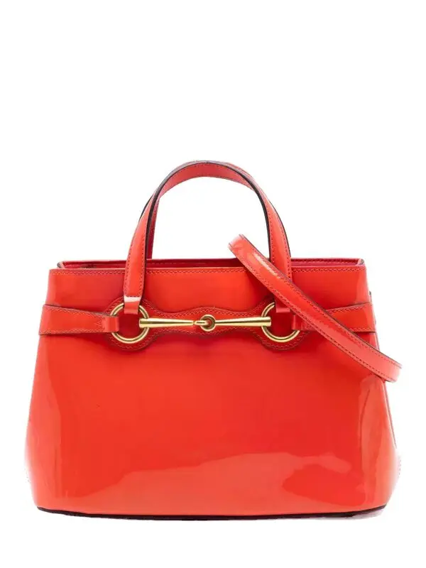 Gucci 2016-2025 Patent Bright Bit Satchel - Red