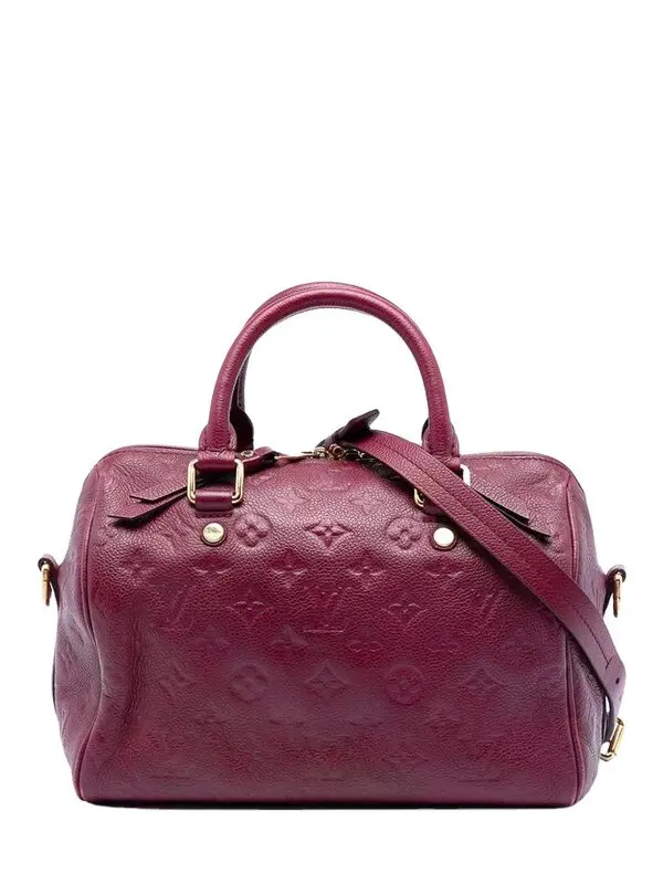 LOUIS VUITTON 2014 Monogram Empreinte Speedy Bandouliere 25 Satchel - Red