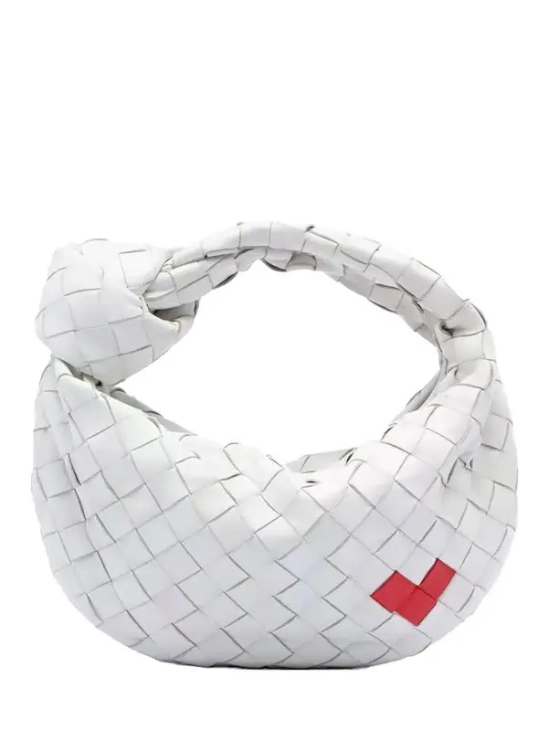 Bottega Veneta Mini Nappa Intrecciato Heart Jodie Hobo Bag - White