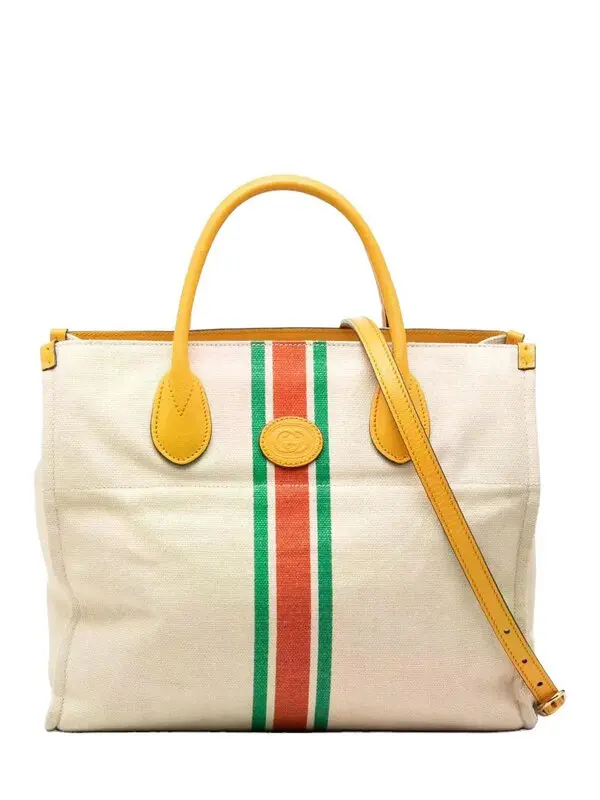 Gucci 2016-2026 Canvas Foldable Web Tote - Neutrals