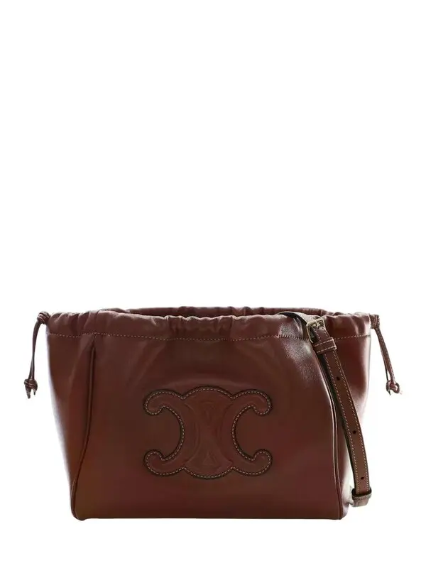 Celine 2022 Small Calfskin Cuir Triomphe Cabas Satchel - Brown