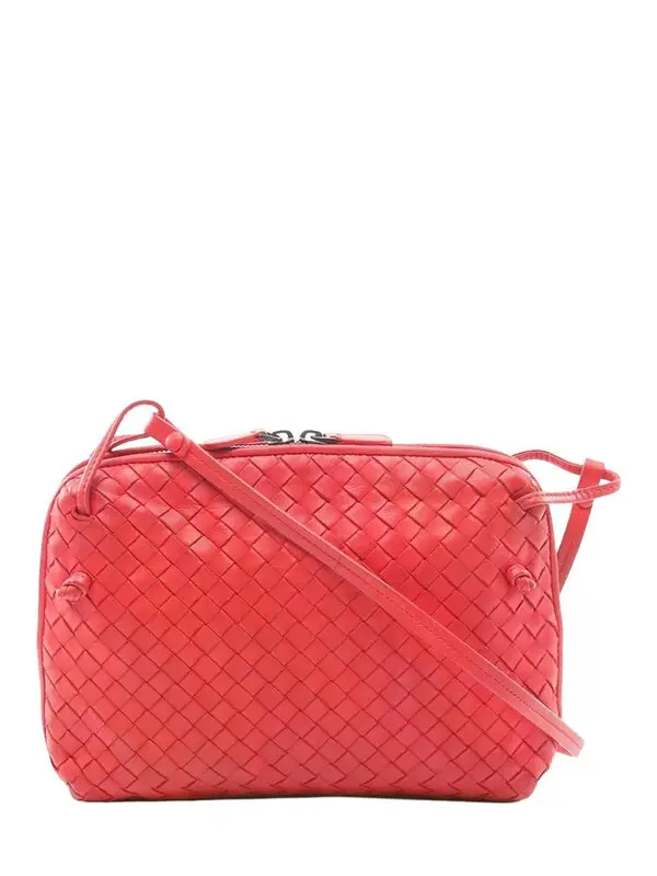 Bottega Veneta 2012-2026 Nappa Intrecciato Nodini Crossbody Bag - Red