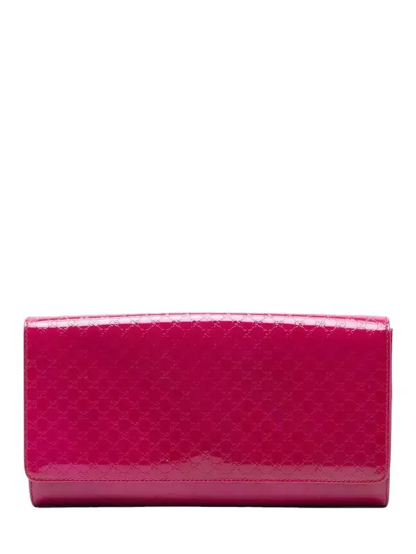Gucci Microssima Patent Broadway Clutch - Pink