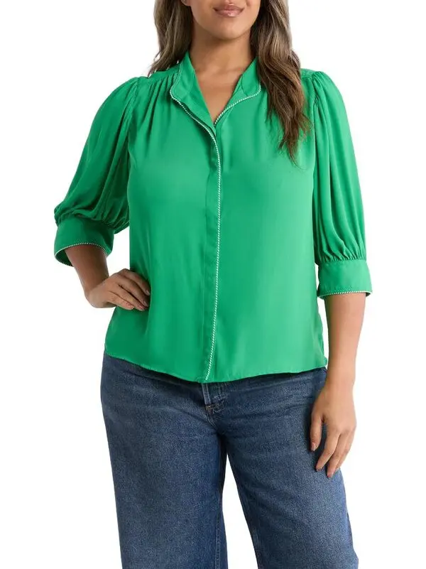 CECE DUPRAZ Trim Top - Vibrant Kelly