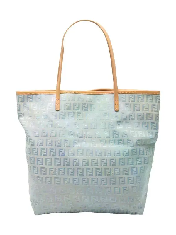 Fendi 2000-2010 Small Zucchino Canvas Roll Tote Bag - Blue
