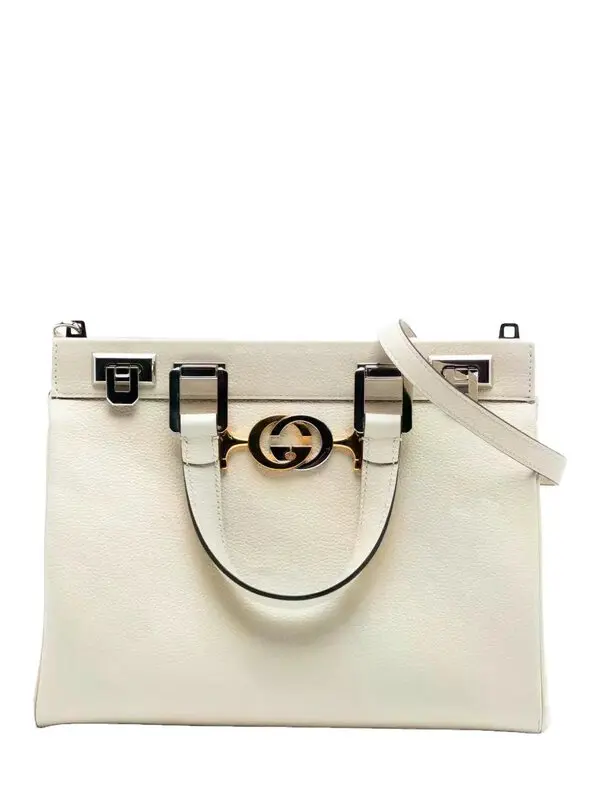 Gucci 2016-2025 Small Grained Calfskin Zumi Top Handle Satchel - White