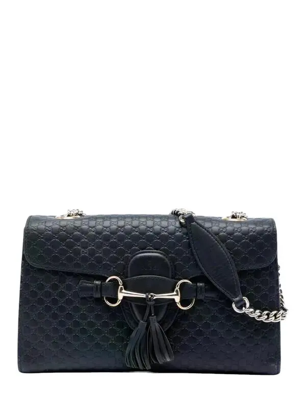 Gucci 2016-2026 Medium Micro Guccissima Emily Shoulder Bag - Black