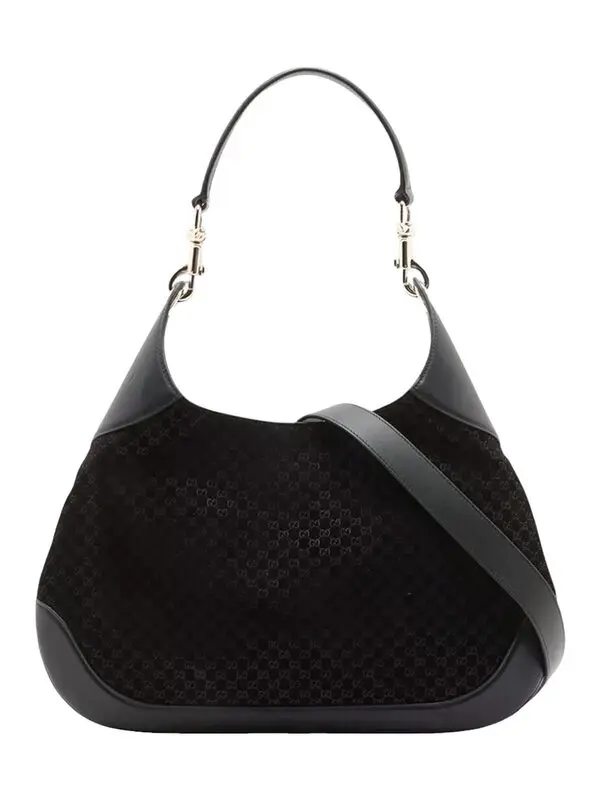 Gucci 2016-2026 Medium Micro Gg Suede Hobo Satchel - Black