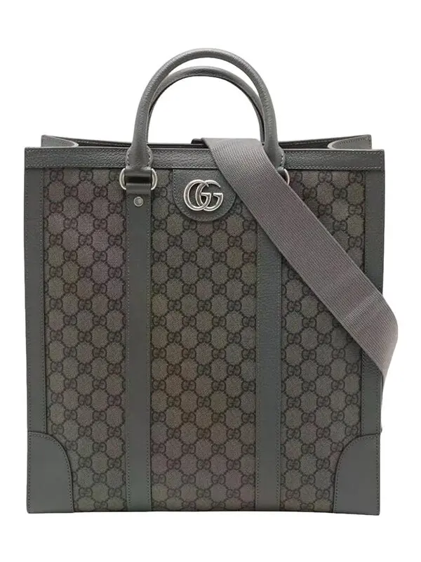 Gucci 2016-2026 Medium Gg Supreme Ophidia Vertical Tote Satchel - Grey