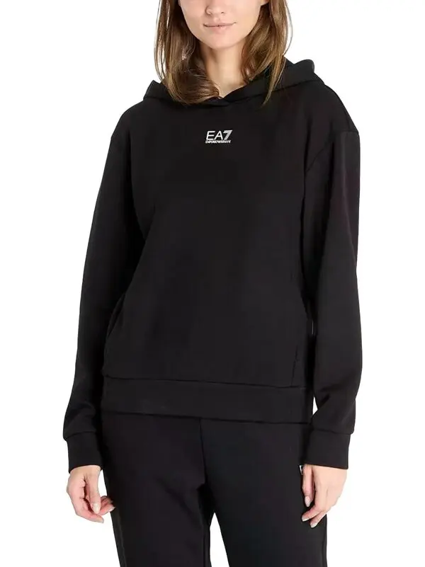 EA7 Logo-print Hoodie - Black