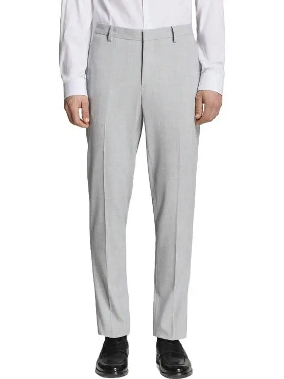 Mango Super Slim Fit Stretch Suit Pants - Light Heather Grey