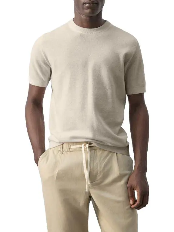 Mango Fine Knit T-shirt - Beige