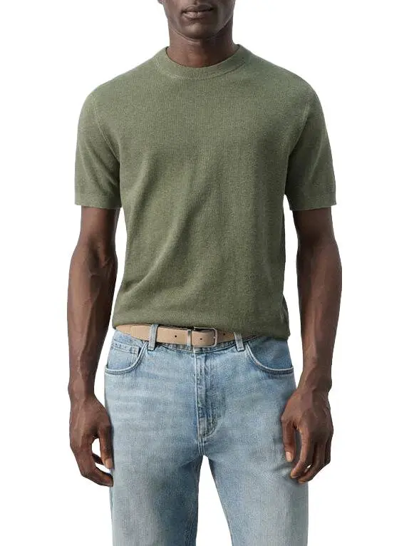 Mango Fine Knit T-shirt - Forest Green