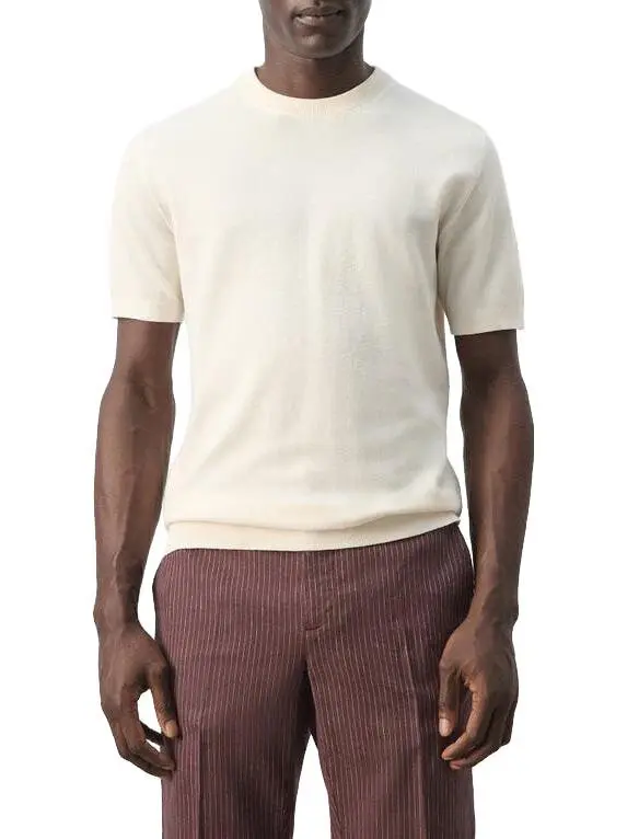 Mango Fine Knit T-shirt - Ivory White