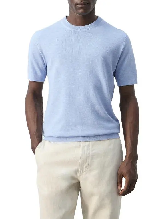 Mango Fine Knit T-shirt - Sky Blue