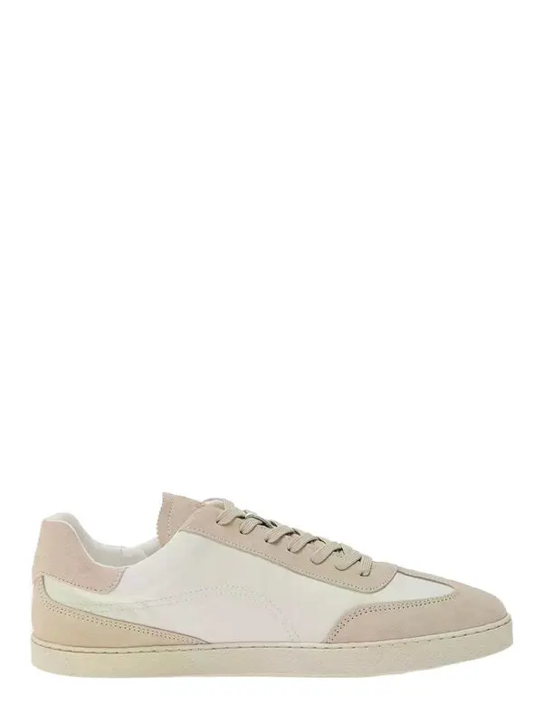GROUNDS Panama Suede-panelled Sneakers - White