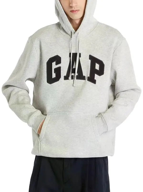 Gap Logo-lettering Hoodie - Grey