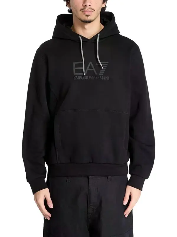 EA7 Logo-print Hoodie - Black