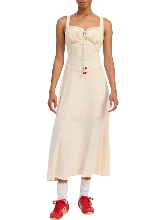 JACQUIE THE LABEL Cotton Midi Sundress - Yellow Red