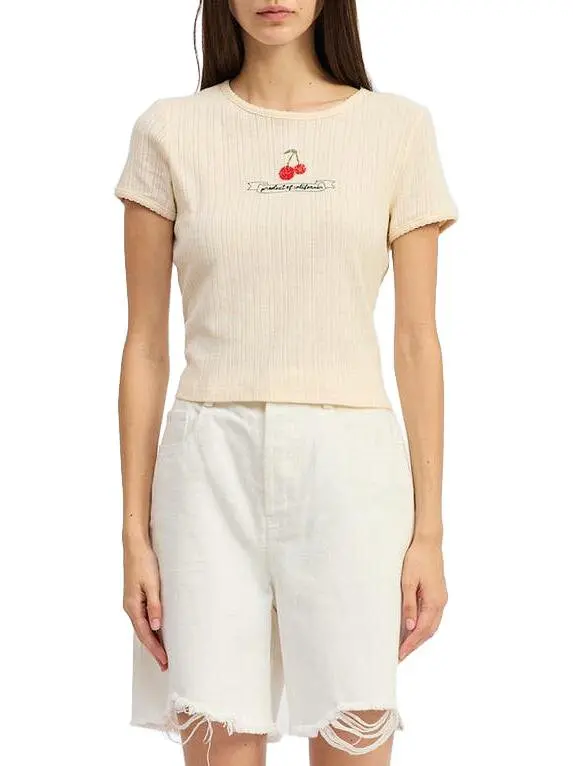 JACQUIE THE LABEL Cerise Pointelle Top - Yellow Red