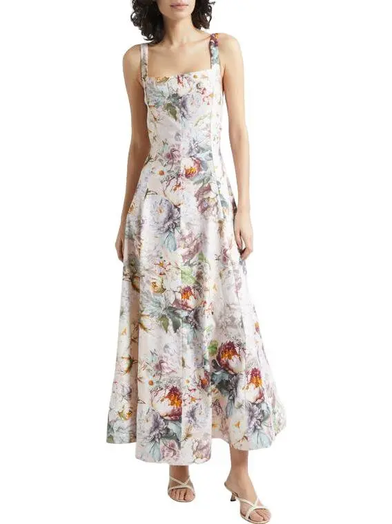Alice + Olivia Floral Print Sleeveless Maxi Dress - Sweet Peony