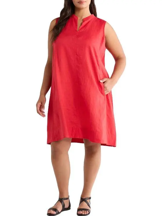 Eileen Fisher Organic Linen Shift Dress - Grenadine