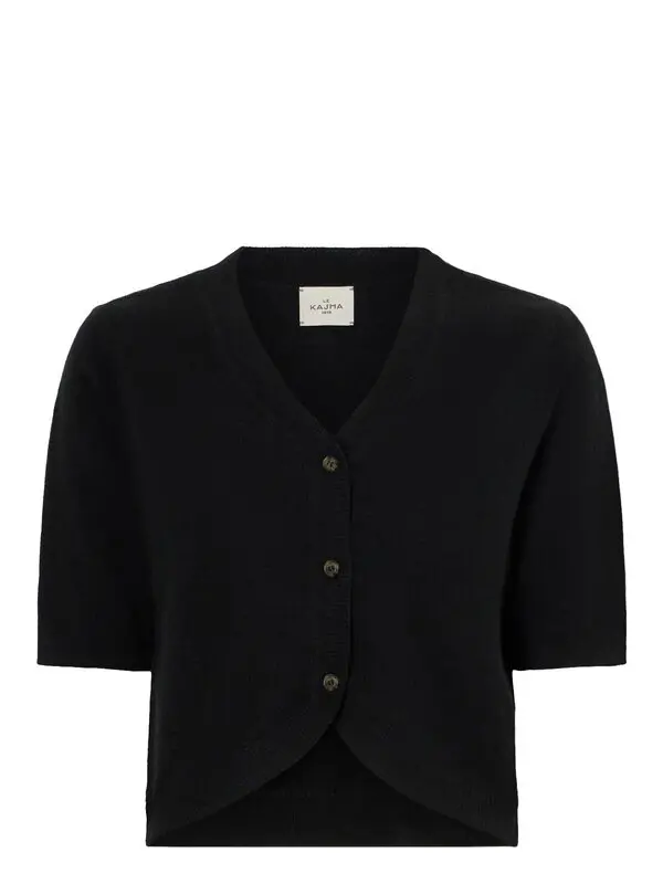 Le Kasha Cropped Cashmere Cardigan - Black