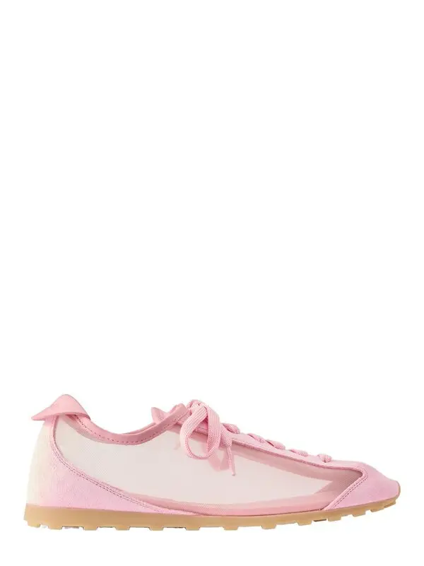 Jacquemus Suede And Leather Trimmed Mesh Sneakers - Pink