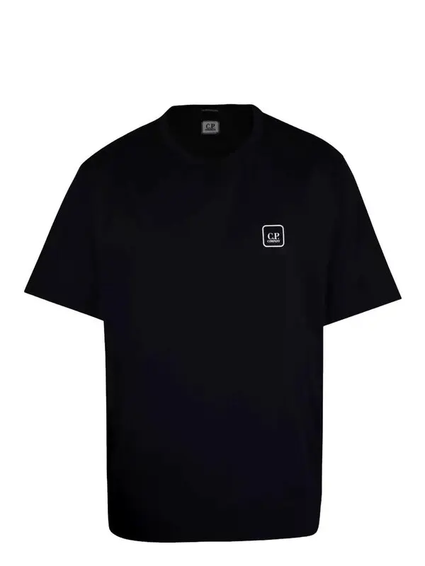 C.P. COMPANY Graphic-print Logo-patch T-shirt - Black