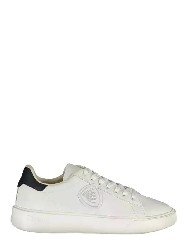 BLAUER. Logo-patch Leather Sneakers - White