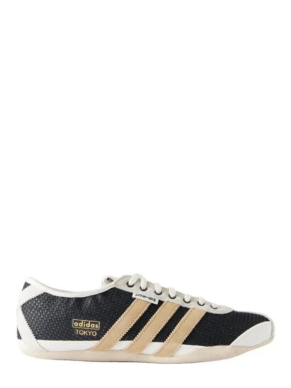 ADIDAS ORIGINALS Suede-trimmed Mesh Sneakers - Black