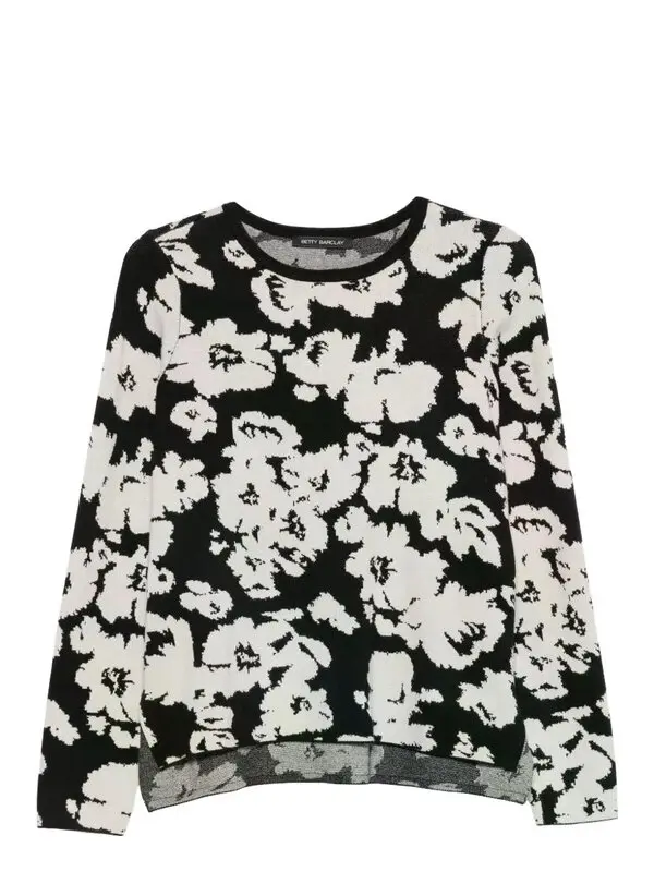 BETTY BARCLAY Floral-print Sweater - Black