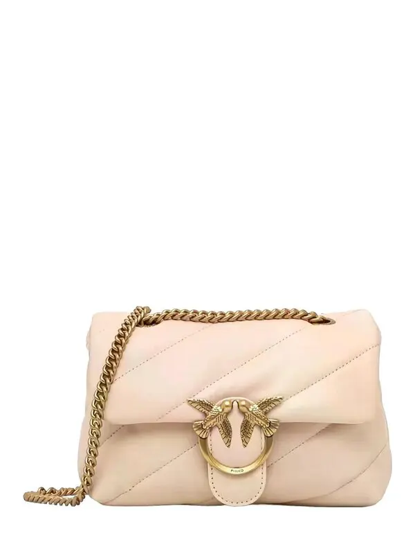 Pinko Small Love Quilted Shoulder Bag - Pink