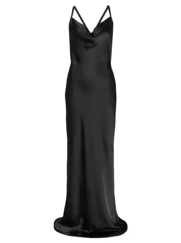 Norma Kamali Cross-back Bias-cut Maxi Dress - Black