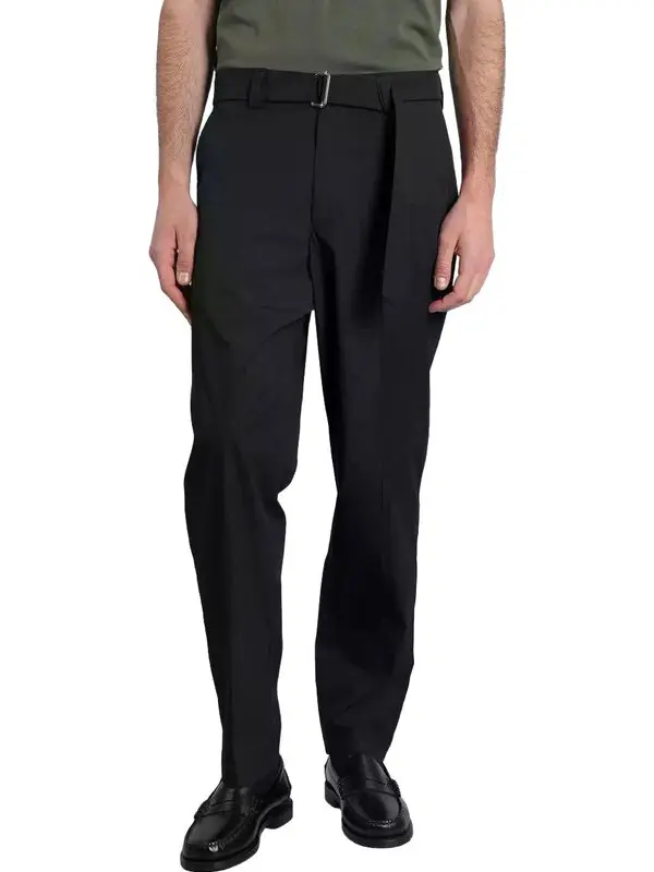 LOW BRAND Belted Trousers - Black