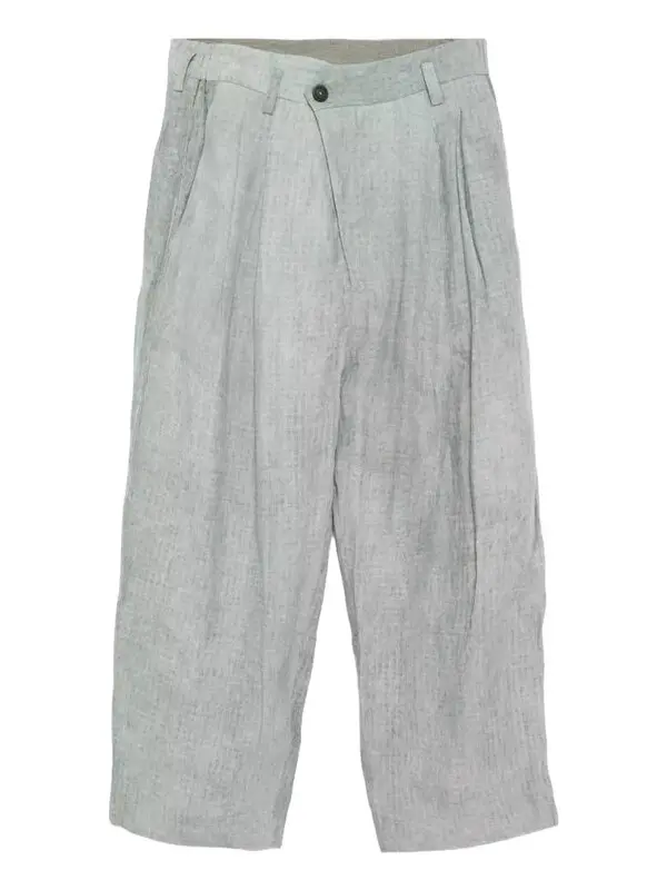 ZIGGY CHEN Linen Trousers - Green
