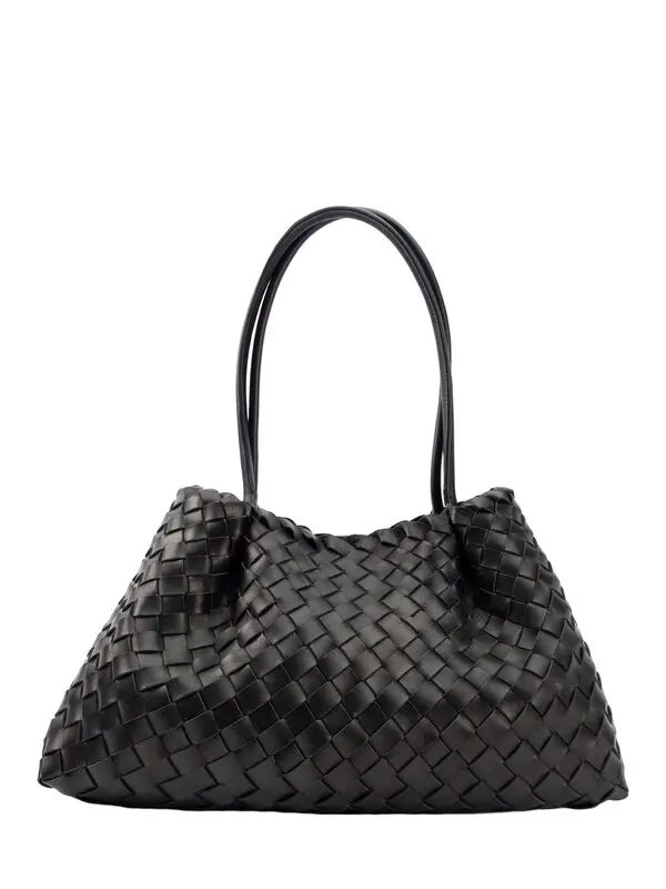 ELLEME Dimple Tote Medium Woven Leather - Black