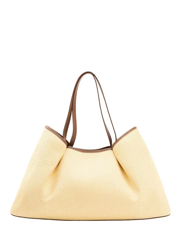 ELLEME Dimple Raffia Tote - Natural/cognac