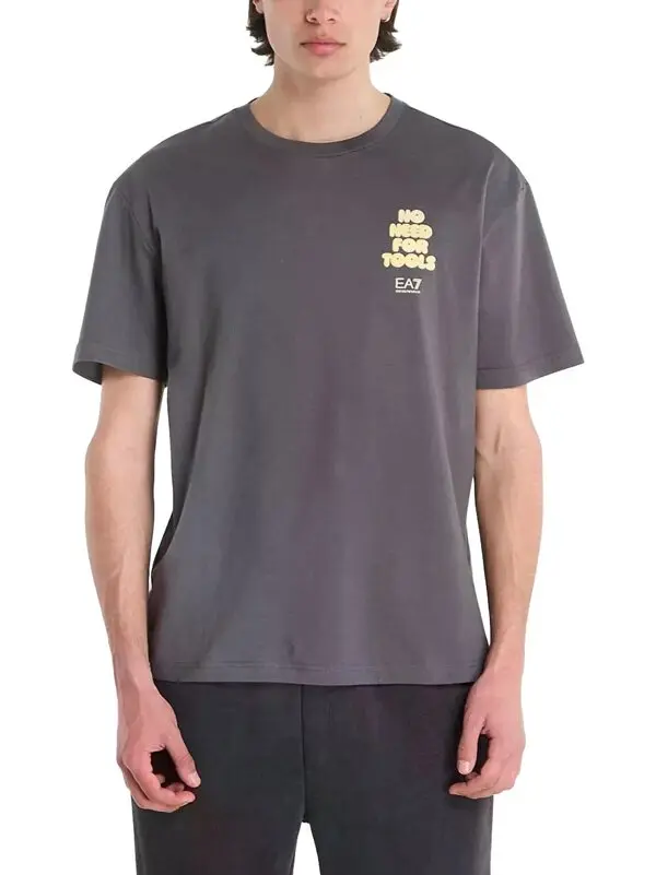 EA7 Slogan-print Graphic-print T-shirt - Grey