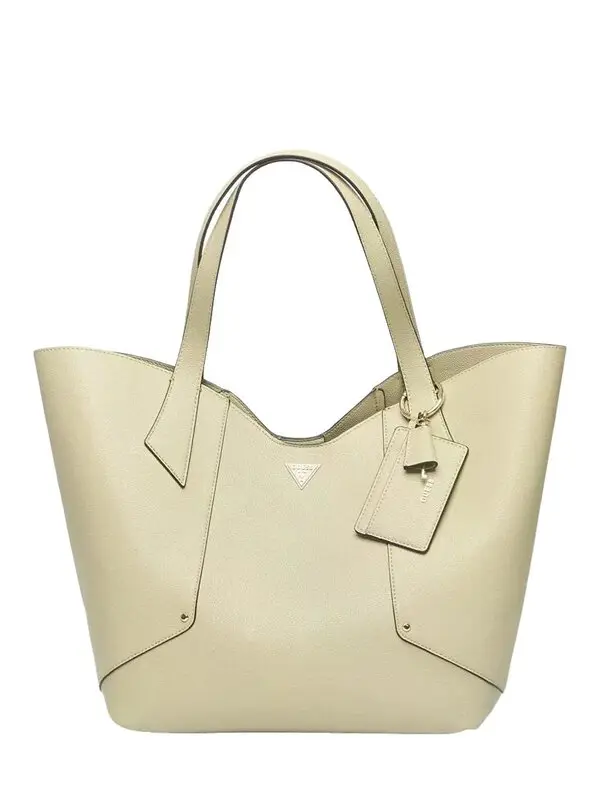 Guess Logo-plaque Pebble-textured Tote Bag - Green