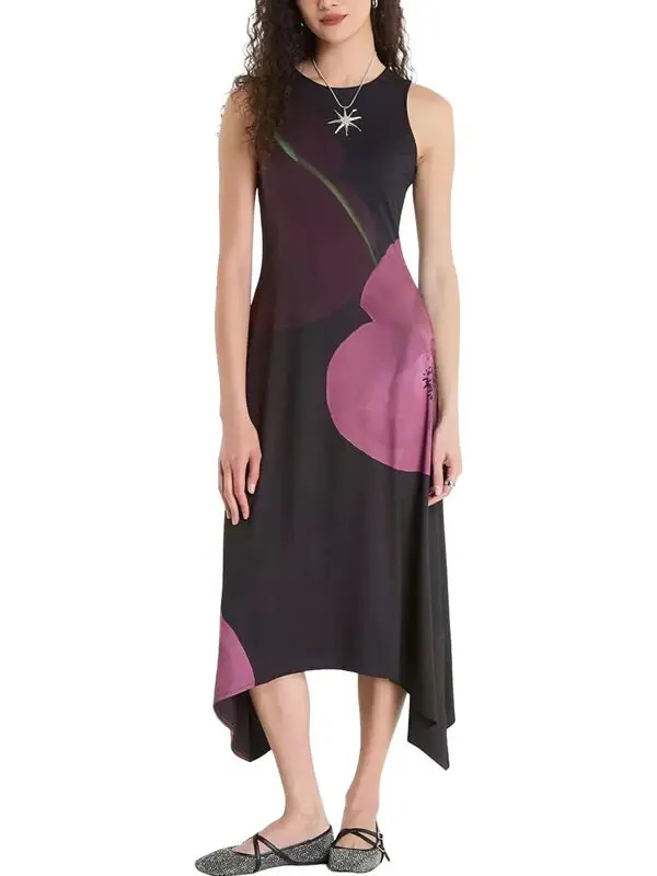 Desigual Floral-print Midi Dress - Black