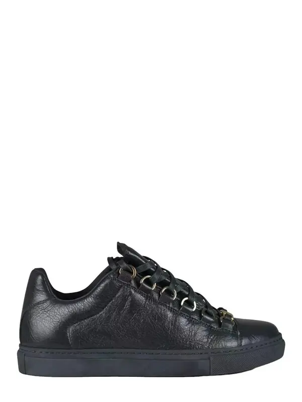 Balenciaga Arena Leather Sneakers With Gold Tone Hardware - Grey