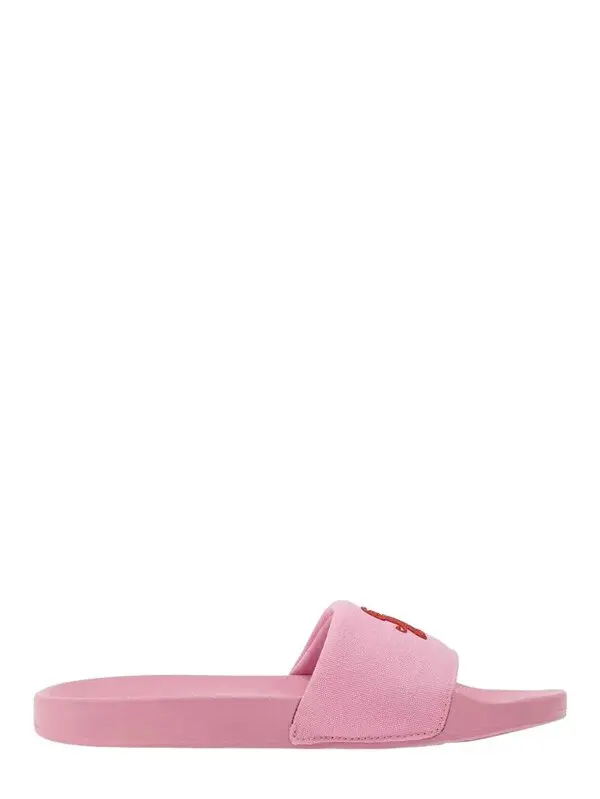 Tommy Hilfiger Logo-embroidered Slides - Pink