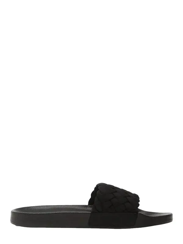 Tommy Hilfiger Braided Strap Slides - Black